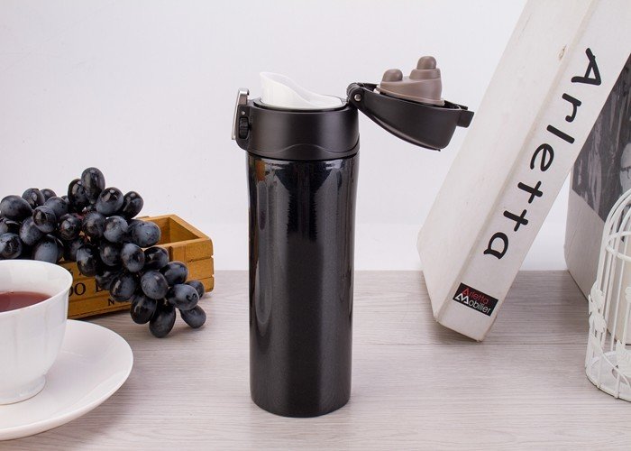 Hot And Cold Travel Cups ,Black And White Water Bottle That Keeps Water Cold