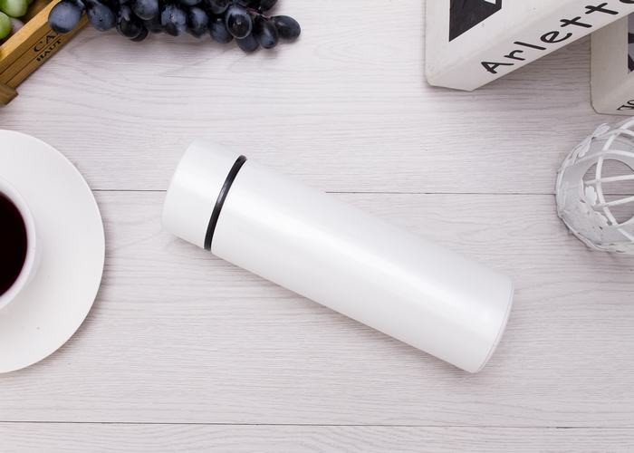 White Tumbler Stainless Steel Coffee Mug With Suction Base , 12 Oz Spill Proof Travel Mug 