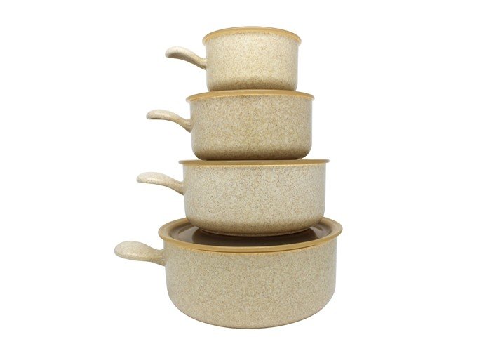 Vacuum Food Crisper Wheat Straw Dinnerware Food Container For Microwave Oven / Fridge