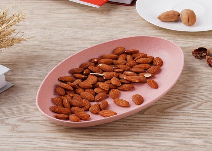 Light Dinner Plates Wheat Straw Dinnerware Small Oval Shaped Dish For Snacks
