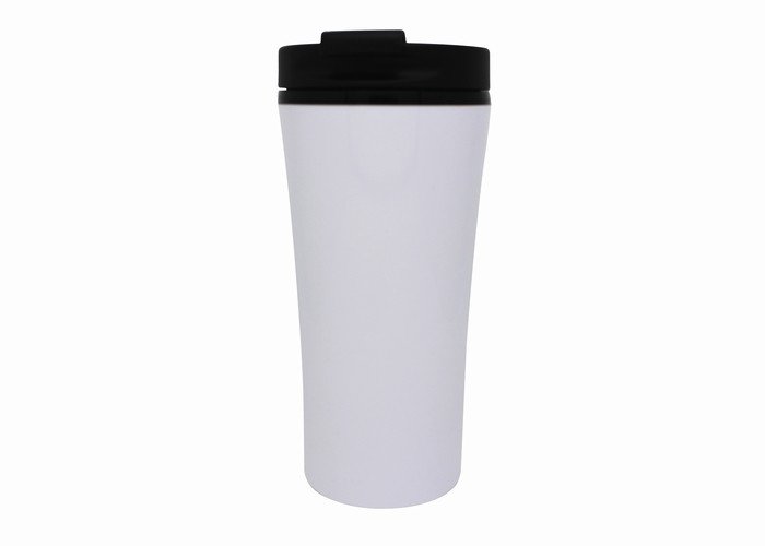 Customized Logo White Portable Coffee Cup No Spill Mug 12 Oz Leak Proof