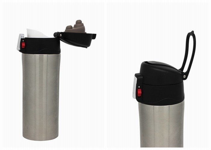 FDA Silver Double Insulated Coffee Mugs 350ml Anti Scald Safe For Drinking