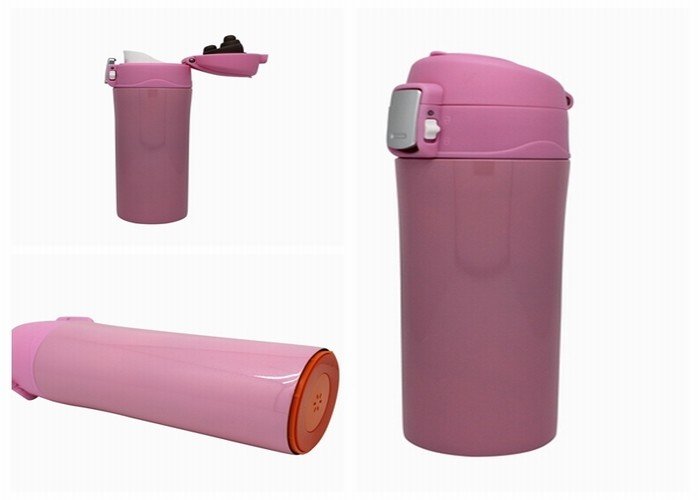 Pink Thermal Insulated Coffee Mugs , Hot And Cold Travel Tumbler Silk Screen Logo