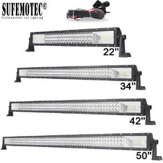 China 22" 34" 42" 50" Inch 3 Row Led Bar Straight Curved Led Work Light Bar For ATV 4WD SUV Truck 4x4 Offroad Combo Drive Lamp supplier