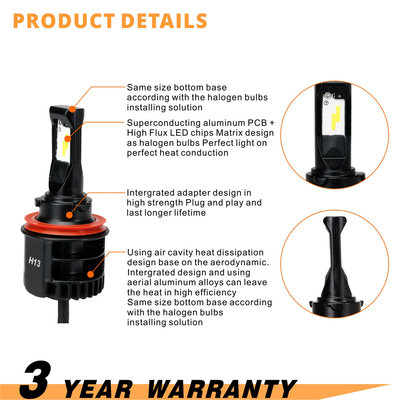 Factory direct sale  4000 Lumens Extremely Bright  H13 9008 LED Headlights, Xenon White supplier
