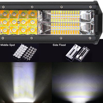 72W 144W 180W Led Bar Light For 4x4 Off road Trucks Boat SUV ATV UTV Strobe Driving Work Bar Lights White & Amber supplier