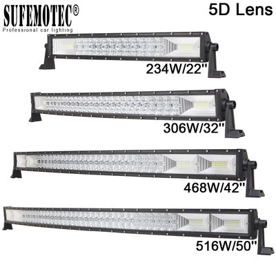 5D Lens 22" 32" 42" 50 Inch 3 Row Straight Curved Led Bar Light For Car 4x4 Off road 4WD ATV UTV Truck Combo Driving supplier