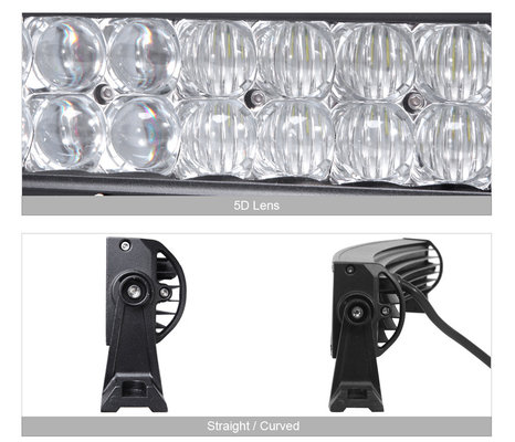 5D Lens 22" 32" 42" 50 Inch 3 Row Straight Curved Led Bar Light For Car 4x4 Off road 4WD ATV UTV Truck Combo Driving supplier