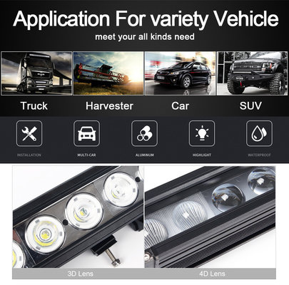 Single Row Amber Led Light Bar Spot Flood Combo Beam For 4x4 Offroad Uaz ATV SUV Tractor Truck Boat 12V 24V Driving Barr supplier
