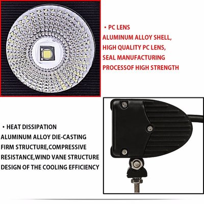 10W/Pcs Led Light Bar Car External Light 12V Led Bar Offroad 4x4 SUV ATV Truck Tractor Spotlight Led Work Driving Lights supplier