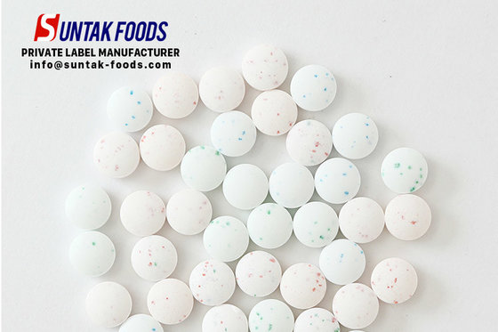 1.0g Spearmint Flavor Sweet Breath With Green Color Chip Mints Round Shape