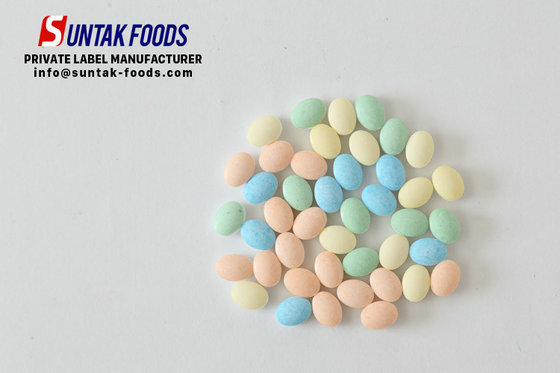 OEM Bulk Candy , Fruit Flavor Sweet Breath Sour Mint Candy Oval Shaped