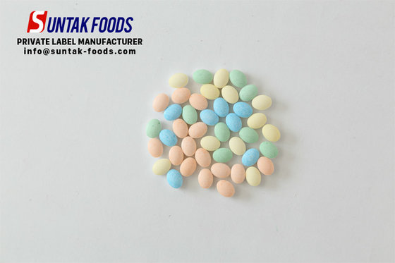 OEM Bulk Candy , Fruit Flavor Sweet Breath Sour Mint Candy Oval Shaped