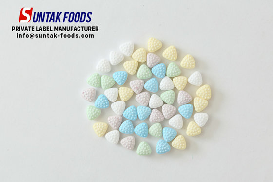 0.7g Fruit Flavor Sweet Breath Mints Textured Triangle Candy Shape
