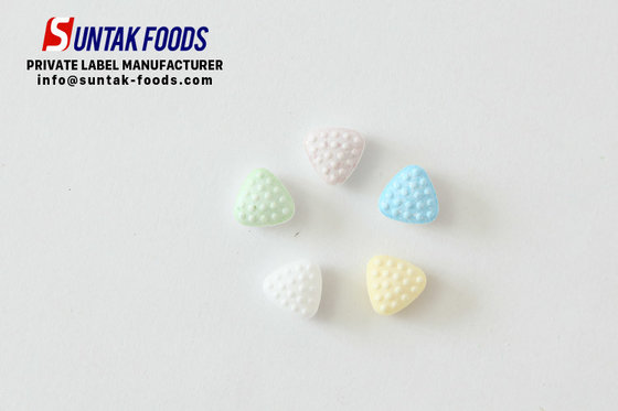0.7g Fruit Flavor Sweet Breath Mints Textured Triangle Candy Shape