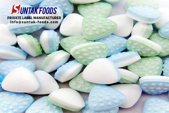 Sugar Free Two Layers Bulk Colorful Mint Candies For Resturant