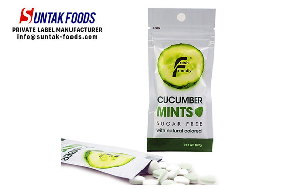 Zip Bag Cucumber Flavor Fresh Breath Mints Candy For Convenient Store