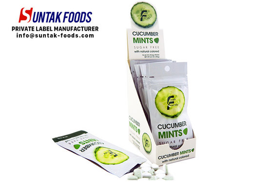 Zip Bag Cucumber Flavor Fresh Breath Mints Candy For Convenient Store