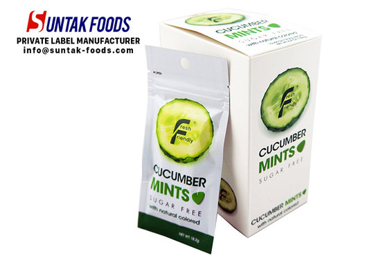 Zip Bag Cucumber Flavor Fresh Breath Mints Candy For Convenient Store