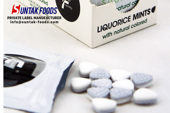 18.2g Liquorice Flavor Sugar Free Mint Candy With Natural Color For Kids