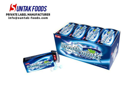 Hard Sugar Free Refreshing Peppermint Oval Shaped Compressed Candy