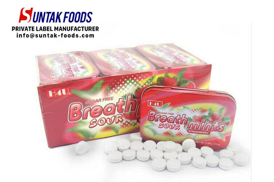 Private Label Mystifying Mints Sugarless Hard Candy Strawberry Flavor OEM