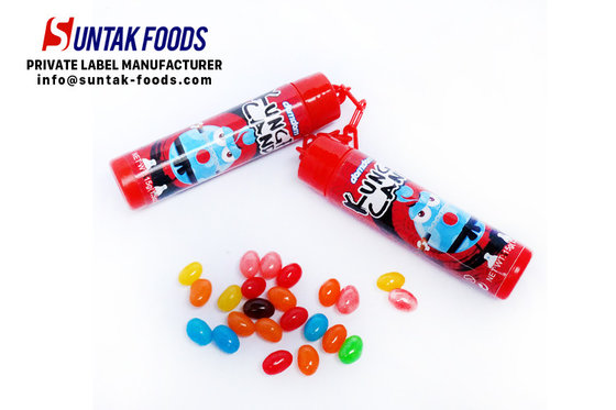 OEM Novelty Candy Toys Nun Chucks Container with Assorted Fruit Jelly Bean