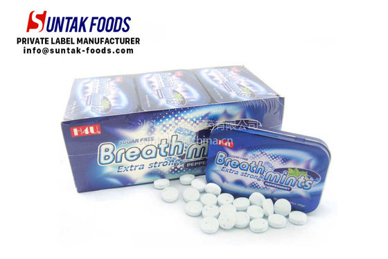 Pure Peppermint Tin Box Candy Sugarless Hard Candy Xylitol Confectionery