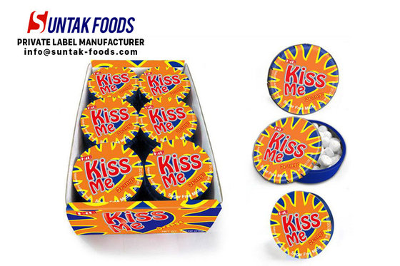 Promotional Tin Box Candy Orange Sweets Cool Mints Logo Customized