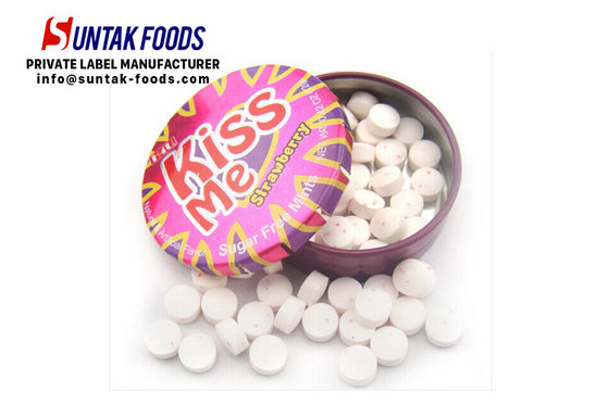 Click Clack Tin Box Candy Sugar Free , Breath Mints Tablet White Color