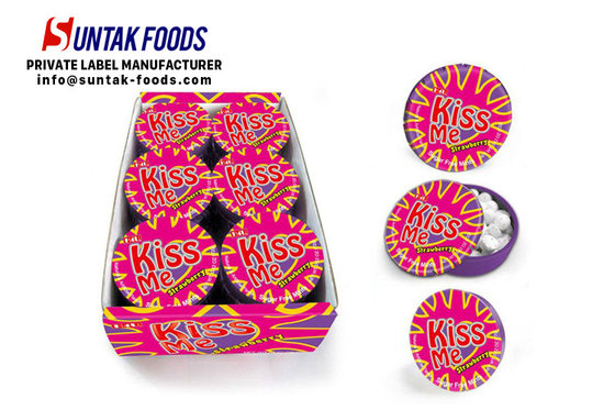 Click Clack Tin Box Candy Sugar Free , Breath Mints Tablet White Color