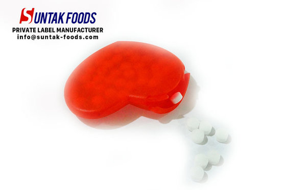 Customized Sugar Free Sweets Refresh Mint For Party , Love Heart Holder