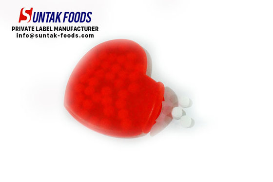 Customized Sugar Free Sweets Refresh Mint For Party , Love Heart Holder