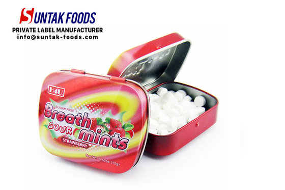 After Dinner Round Mint Candy / Sour Strawberry Candy For Chain Store