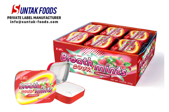 After Dinner Round Mint Candy / Sour Strawberry Candy For Chain Store