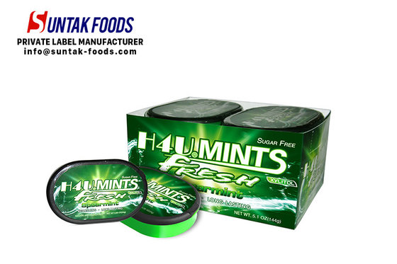 Customize Sugarless Breath Mints In Oval Box , Low Calorie Candy Sugar Free