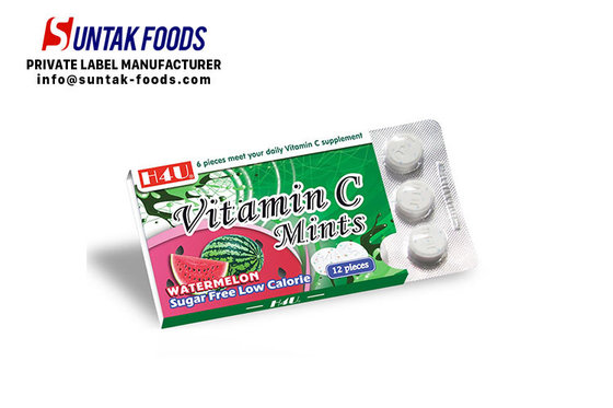 Colorful Vitamin C Candy In Hygienic Blister Pack , Fruit Flavor Calorie Free Candy