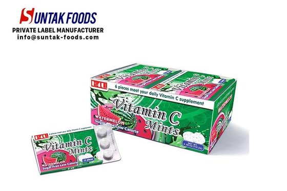 Colorful Vitamin C Candy In Hygienic Blister Pack , Fruit Flavor Calorie Free Candy