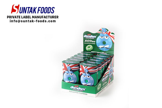 Green Tin Box Fresh Breath Candy Eucalyptus Flavor Sugar Free Low Calorie Candy