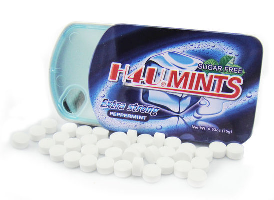 15g Sweet Confectionery Slide Tin Box Candy / Xylitol Mints For Fresh Breath