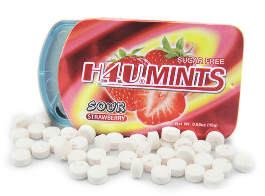 15g Sweet Confectionery Slide Tin Box Candy / Xylitol Mints For Fresh Breath