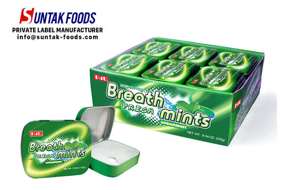 Breath Freshening Tin Box Candy , Sugar Free Fat Free Candy Eco - Friendly