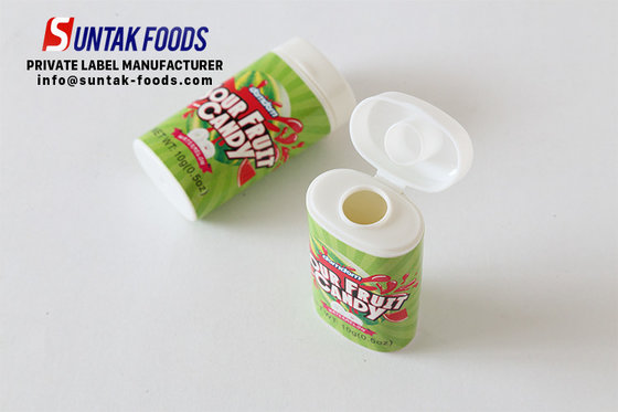 Red and Green Dots Sugar Free Sour Candy in Circle Shape / Watermelon Flavor