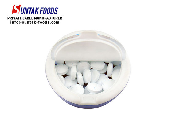 Round Box Sugar Free Mint Candy For Diabetics , Low Calorie Hard Candy Long Lasting Cooling