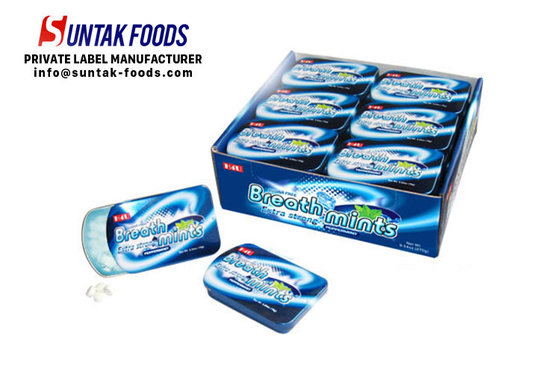 Peppermint Cool Fresh Sugar Free Lozenges For Throat Slide Tin Box