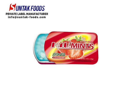 Succulent / Savory Sugar Free Mentos Candy , Healthy Breath Mints Strawberry Flavor