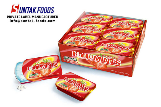 Succulent / Savory Sugar Free Mentos Candy , Healthy Breath Mints Strawberry Flavor