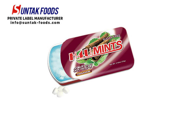 Cinnamon Flavor Sugar Free Lozenges For Dry Mouth Slide Tin Box