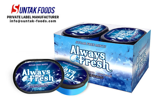 Peppermint Mentos Sugar Free Breath Mints Customize Logo Print Box