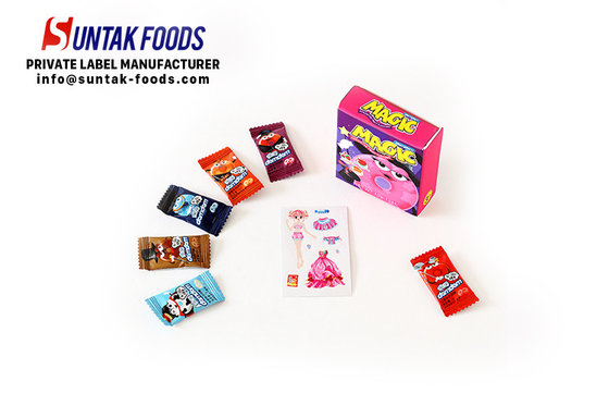 Mini Circle Shape Independent Bagged Sour Sweets Candy In Paper Box